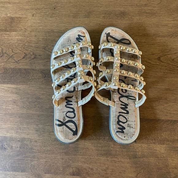 Sam Edelman | Shoes | Sam Edelman Nude And Gold Studded Sandal | Poshmark